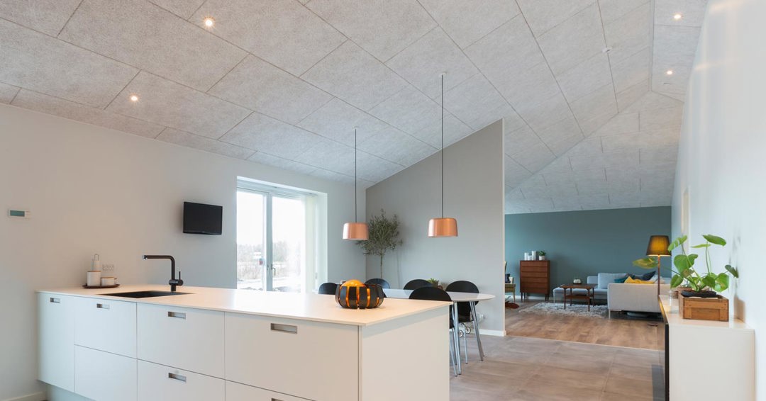 Inspiration: Acoustic ceiling in new villa | Troldtekt